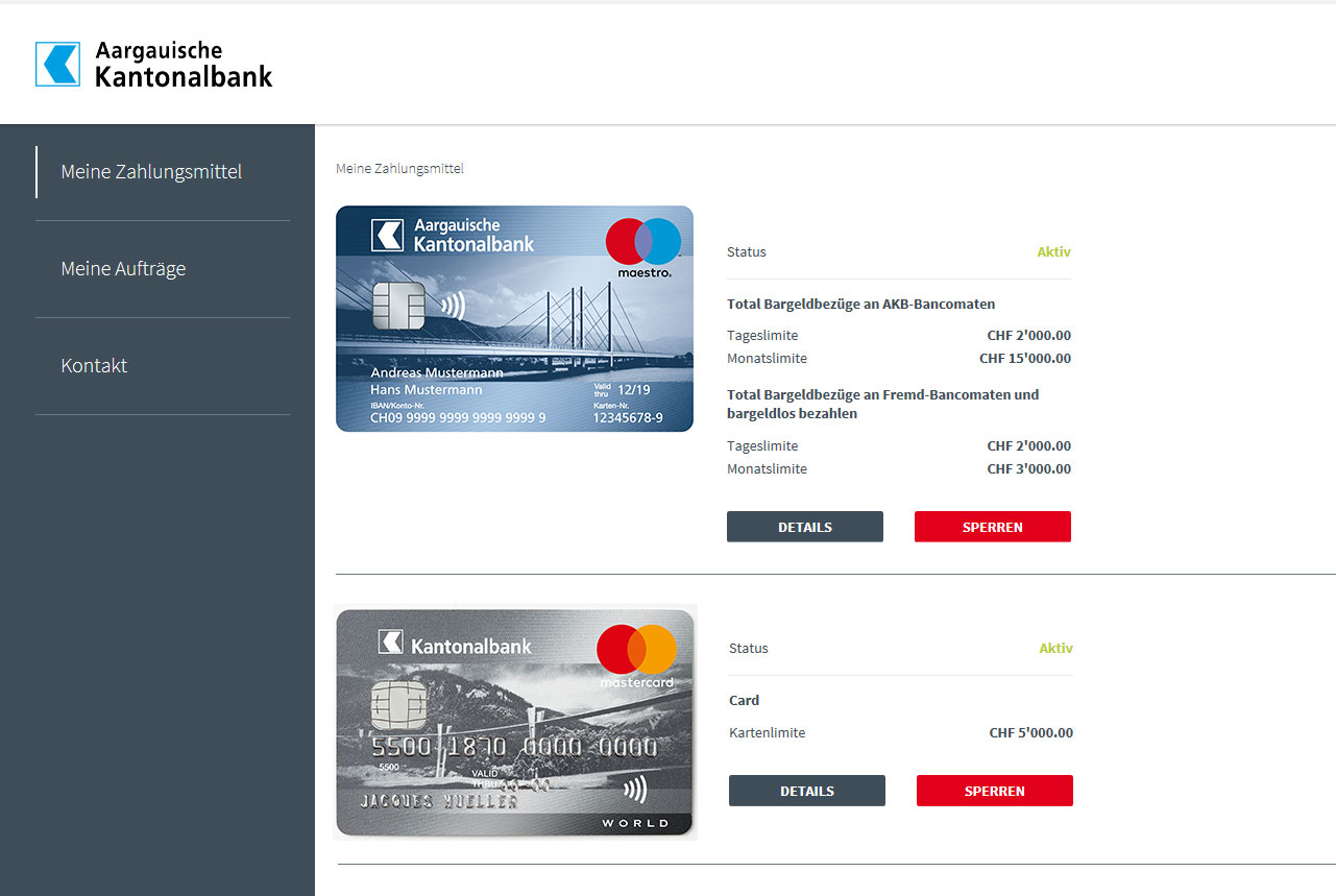 Meine AKB | Aargauische Kantonalbank